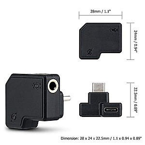 Dual USB-C 3.5mm Mic Adapter for DJI Osmo Action (Not Compatible with DJI Osmo Action 2 and Action 3) Charging and Data Transferring, Audio Adapter Vlogging Accessories for OSMO Action Camera