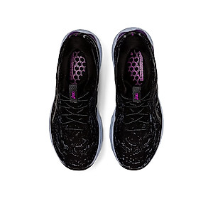 ASICS Women's Gel-Nimbus 24 Mesh Knit Running Shoes, 9, Black/Black