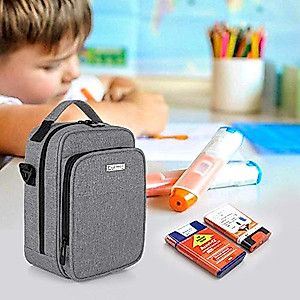 CURMIO Insulin Cooler Case Epipen Travel Bag, Insulated Diabetic Carrying Case with Shoulder Strap for Insulin Supplies, Glucose Meter, Asthma Inhaler, Gray