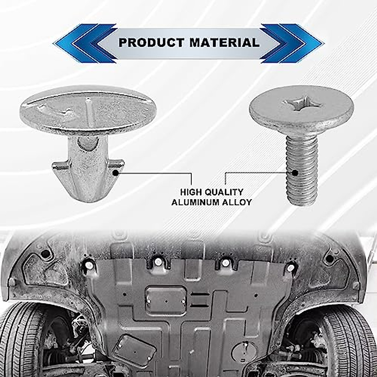 Engine Lower Cover Pin Screws, 6PCS Radiator Engine Access Cover Pin Clip Screw 90674-TY2-A01 and 2PCS Lower Engine Cover Bolt 90105-TBA-A00, Compatible with Honda Accord CRV Civic(1 Set, 8Pcs)