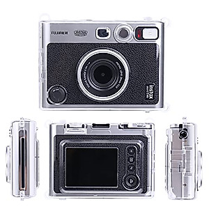 khanka Protective Clear Hard Camera Case Compatible with Fujifilm Instax Mini Evo Instant Camera, with Shoulder Strap