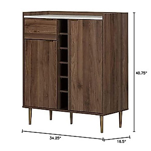 South Shore Hype Buffet with Strorage-Natural Walnut and Faux Carrara Marble