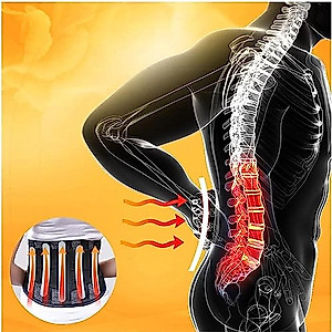 Lumbar Support Belt Self-Heating Lumbar Belt  for Lower Back Pain Arthritis Muscle Spasm for Men and Women with 3 Removable Lumbar Pads,XL