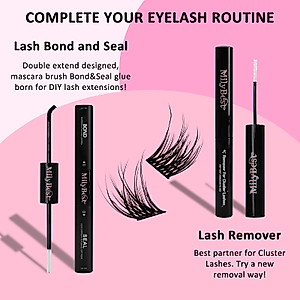 MilyBest Lash Clusters DIY Eyelash Extensions 168 Clusters Lashes Natural Look C D Curl 10-18MM Individual Lashes Cluster Eyelash Clusters Extensions Wispy Eyelashes DIY at Home, H09