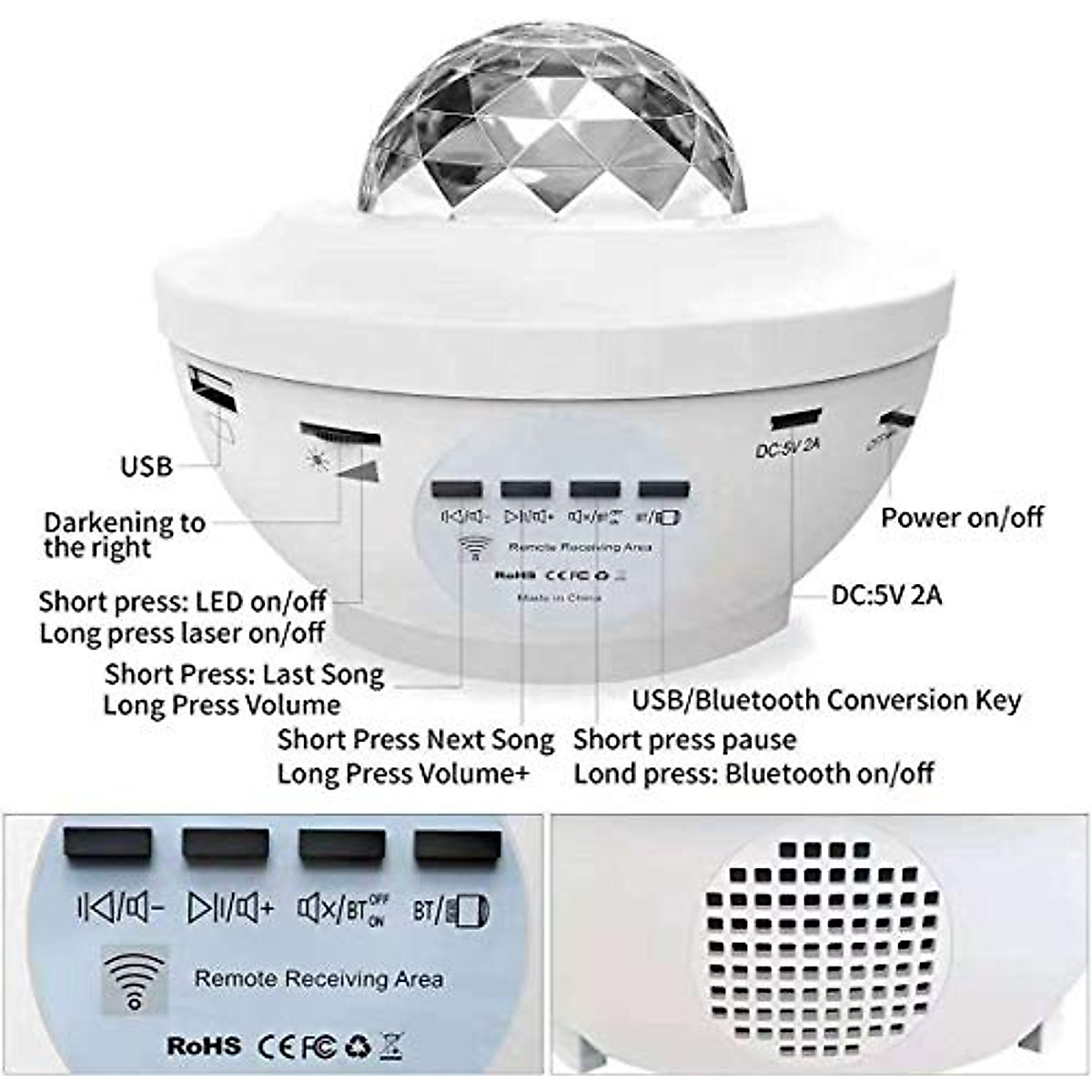 Galaxy Projector for Bedroom, Starlight Projector, 3 in 1 Starry Night Light Projector w Bluetooth Speaker & Remote, Star Projector Galaxy Light, Constellation Projector, Sky Light (Voice Control)