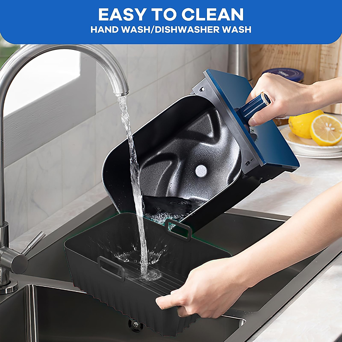 2 Pcs Silicone Air Fryer Liners for Ninja Foodi DZ201 DZ401 6-in-1 8-10QT, Air Fryer Accessories for Ninja Instant Vortex Plus, Reusable Air Fryer Liner, Non-Stick | Easy Cleaning