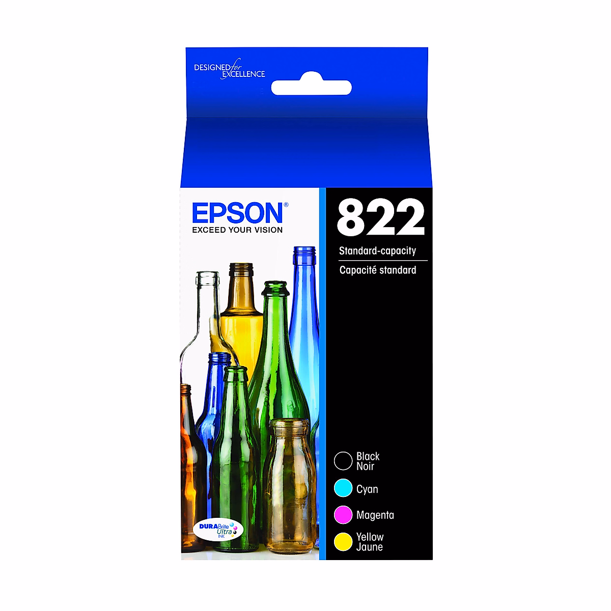 EPSON T822 DURABrite Ultra -Ink Standard Capacity Black & Color -Cartridge Combo Pack (T822120-BCS) & T822 DURABrite Ultra Ink Standard Capacity Black Cartridge (T822120-S)