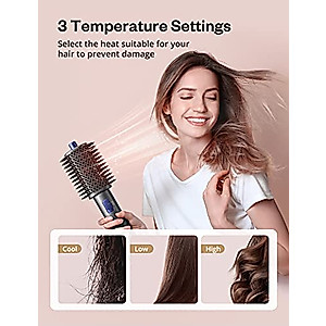 1300W Blow Dryer Brush, with High-Speed Brushless Motor (11000 RPM), Salon-Grade Hair Dryer Brush, Heated Curling Brush, with Negative Ions, Style, Curl, and Volumize, All-in-One Blow Dryer Brush