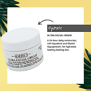 Kiehl's Deep Pore Cleansing Kit:: Ultra Facial Cleanser Wash, Deep Pore Cleansing Mask, Ultra Facial Cream - Face Skin Care Routine Set for Oily, Dull, Acne Prone Skin