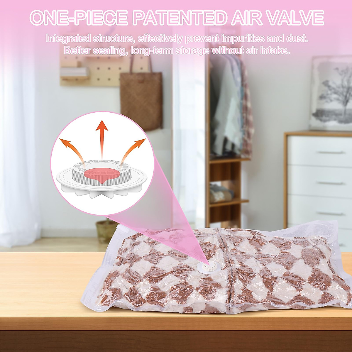 AUKUS Vacuum Storage Bags with Manual Air Pump, 2 Pack Space Saver Bags, 6 Medium/6 Small Compression Storage Bags for Comforters and Blankets, Vacuum Sealer Bags for Clothes Storage