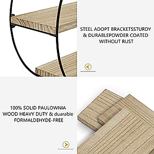 Biewoos Wood Wall Shelf Rustic Modern Wall Mounted Storage Shelving Heavy Duty Wooden Wall Decor for Bedroom, Living Room, Bathroom, Kitchen, Office and More (Natural Wood)