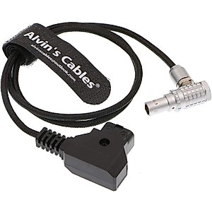 Alvin‘s Cables Teradek Power Cable D-tap to 2 Pin Cable Right Angle 2 Pin Male Braided Flexible Cable for SmallHD Teradek 60cm|23.6inches