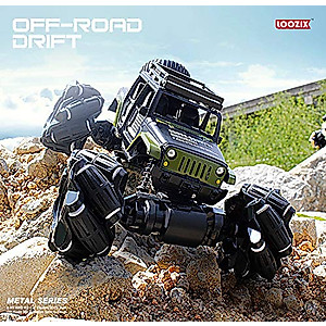 LOOZIX 1:16 Alloy Gesture Sensing Remote Control Car, Hand Controlled 360° Rotating 4WD 2.4Ghz RC Monster Trucks Stunt Vehicle Rechargeable Batteries for Kids