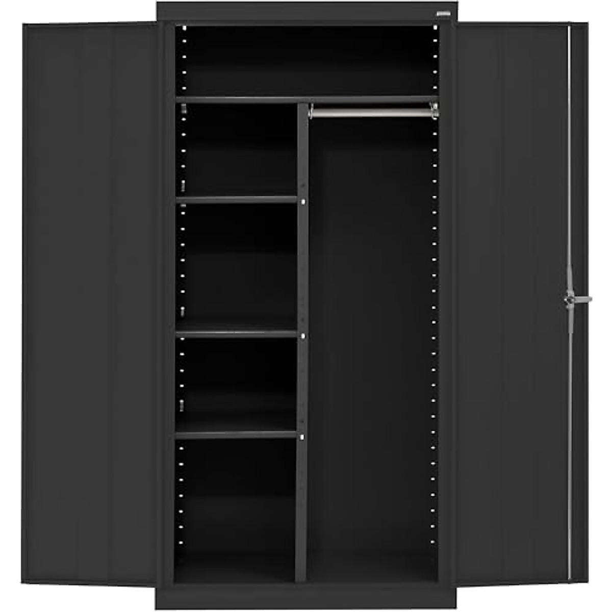 Sandusky Lee CAC1362472-09 Combination Garage Storage Cabinet, Steel Utility Cabinet with Adjustable Shelves, 72" H, Black