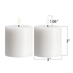 smtyle White Battery Operated Flickering Flameless Candles Set of 2 for Home Decoration Votive Birthday Gardens Outdoor