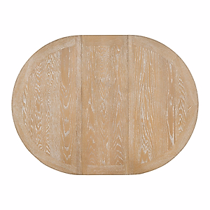 LUMISOL Extendable Round Dining Table Set with Chairs for 4-6 Persons Solid Wood 5 Piece Kitchen Dining Room Table Set for Saving Space, Natural Wood Wash