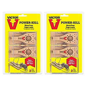 Victor M143SSR 2-Pack Power-Kill Mouse 6 Traps, Tan