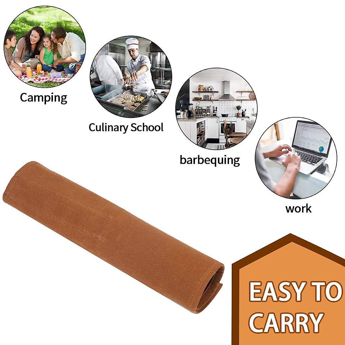 Knife Case, Waxed Canvas Chefs Knife Roll Bag, Portable Travel Tool Roll Bag, Christmas Gift for Culinary Student, Professional Chef for Men Women for Meat Cleaver, Japanese Knife for Working,Camping