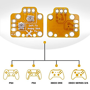 2 x Analog Stick Drift Fix Mod Handle Rocker Adjusting Plate Game Handle Joystick Drift Repair Board for PS4 PS5 Xbox One Xbox Series X S Controller (Orange)
