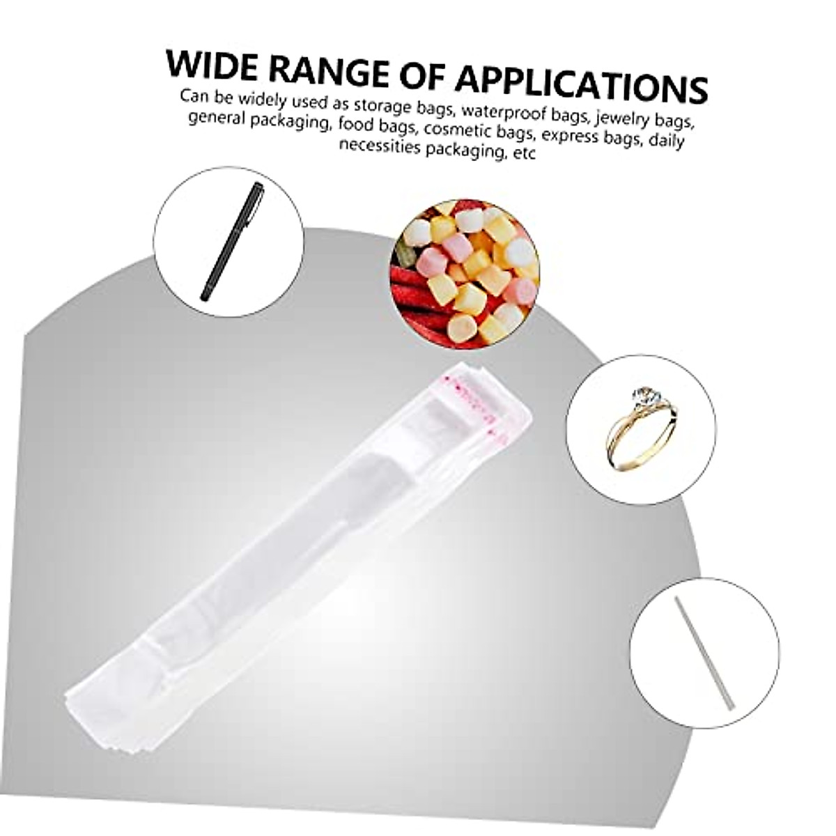 Baluue 500pcs Bags Travel Brush Rod Cellophane Transparent Strip Treat Bakery Pretzel Self-adhesive Cm* Flat Favor Multipurpose Plastic Bag for Resealable Party Self Clear Gift Cello Cm