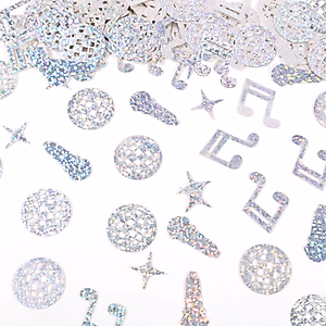 240 Pcs Disco Table Confetti, Glitter Table Confetti Disco Party Decorations Disco Ball Musical Note Microphone Star Confetti for Disco Theme Birthday Party