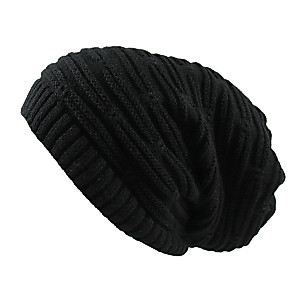 RW Rasta Stretch Long Beanie Hats Black