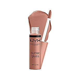 NYX PROFESSIONAL MAKEUP Butter Gloss, Non-Sticky Lip Gloss - Madeleine (Mid-Tone Nude)