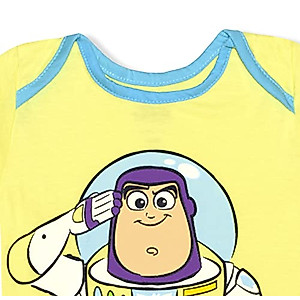 Disney Toy Story Buzz Lightyear and Woody Boys 3 Piece Bodysuit and Jogger Pant Set for Newborn and Infant - Blue/Lime Green