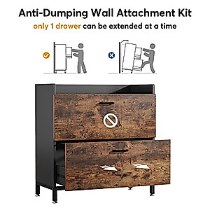 LITTLE TREE Large File Cabinet Lateral Filing Cabinets with 2 Drawers for Home Office, Industrial Wide Tall Filing Organization for Letter/Legal/F4/A4 File Size