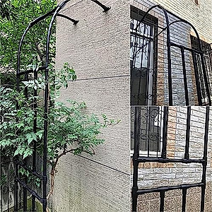 Rose Arch Half Arch,Weatherproof Garden Arch Arbors Garden Gazebo,Pergola Climbing Aid Trellis Archway for Climbing Plants,Half Rose Arch for Indoor/Outdoor/Garden Lawn/Wedding,Black,240 * 240cm