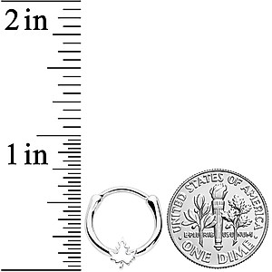 Body Candy Womens 16G Stainless Steel Septum Jewelry White Maple Leaf Daith Tragus Cartilage Clicker 3/8"