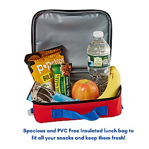 RALME Super Mario Backpack with Lunch Box Set for Boys & Girls, 16 inch, Value Bundle