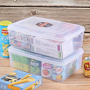 Innouse 2 Pack 11 Quart Clear Freeze Storage Box, Plastic Latching Container Bin, F
