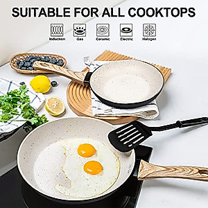 MICHELANGELO Pots and Pans Set Nonstick, 12 Pcs Pot Sets for Cooking Nonstick with Bakelite Handle, Non Toxic Cookware Set Induction Compatible