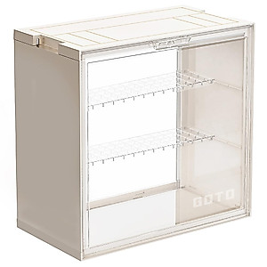 GOTO Clear Assemble Display Box, Doll Display Storage Case, Stackable Show Case for Pop Mart, Garage Kits, Action Figures, Lego, Collectibles, Toys, Cosmetics (1 Box with 2 Partitions)