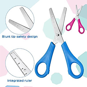 Elesunory 50 Pack Scissors Bulk for Kids, 5 Inch Kids Scissors, Blunt Tip Bulk Scissors for School Kids, Soft Grip Kid Scissor for School Classroom Students Craft(Pink, Blue)