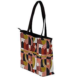 TBOUOBT Handbags for Women Fashion Tote Bags Shoulder Bag Satchel Bags, retro vintage geometric pattern