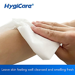 HygiCare Adult Washcloths Body Wipes 250 Count Fresh Scent 12"x8" Flip Top, Strong Yet Soft, Perfect for Incontinence Cleansing, Clinic, Nursing Home, Hospital, Camping, Travel, Gym