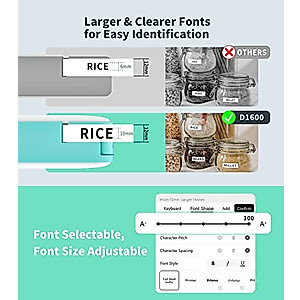 Vixic Label Maker Machine with Tape D1600 Label Maker Bluetooth Label Printer Sticker Maker for Phone Labeler Machine with Multiple Templates for Home, Office, School, Storage, Kitchen, Gift Labeling