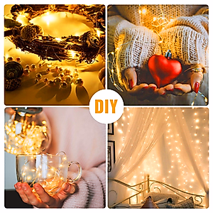 Onforu 16 Pack Fairy Lights Battery Operated String Lights, 6.5ft 20 Mini LED Lights, IP67 Waterproof Warm White Fairy Lights, Twinkle Lights for Mason Jar Wedding Centerpiece Decor Christmas Bedroom