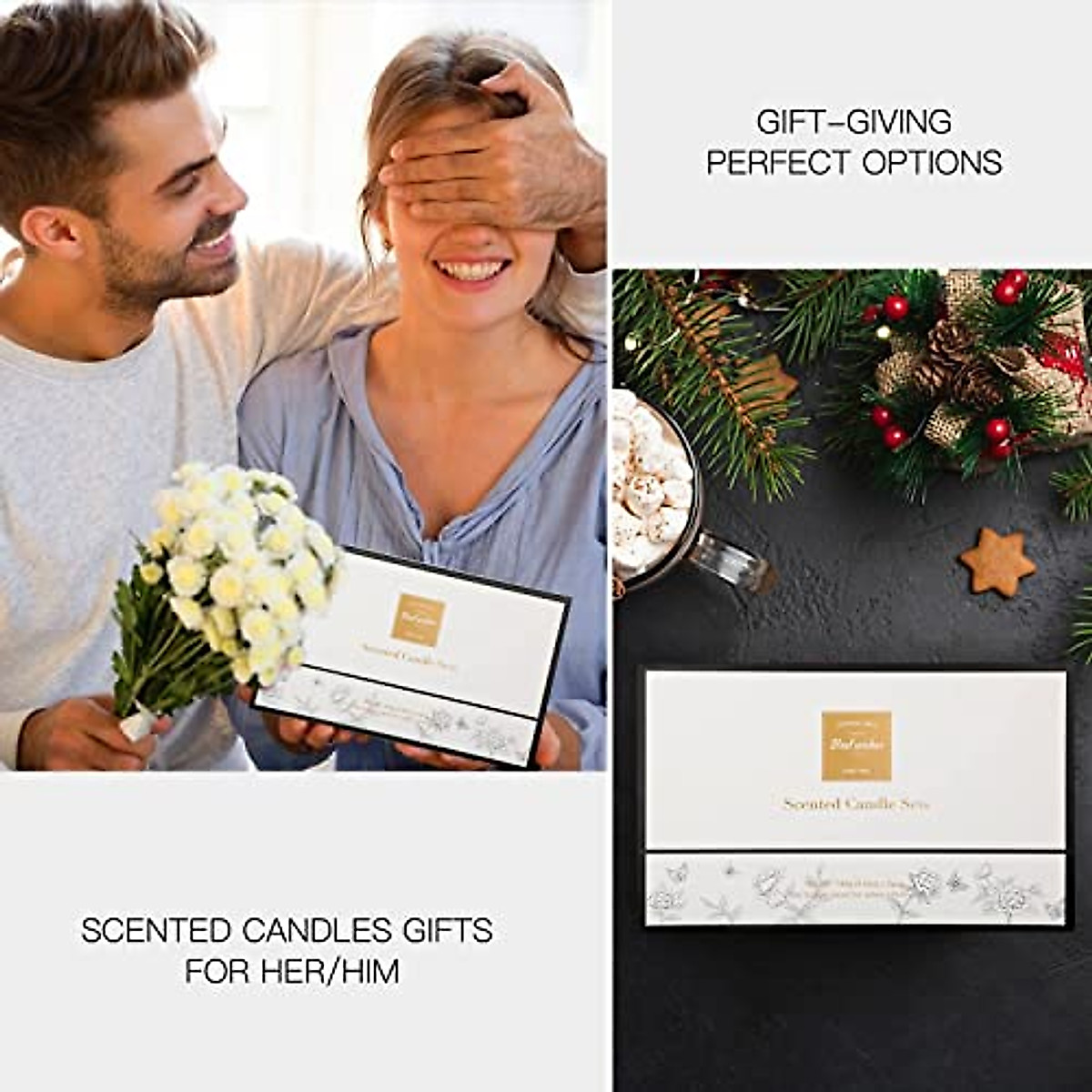 4 Pack Candles for Home Scented,Sage Candles for Cleansing House Long Lasting Burn Natural Soy Wax Candles,Candles Gifts for Women Mother's Day Gifts for Her,Lavender | Mango Almond | Sage Candle