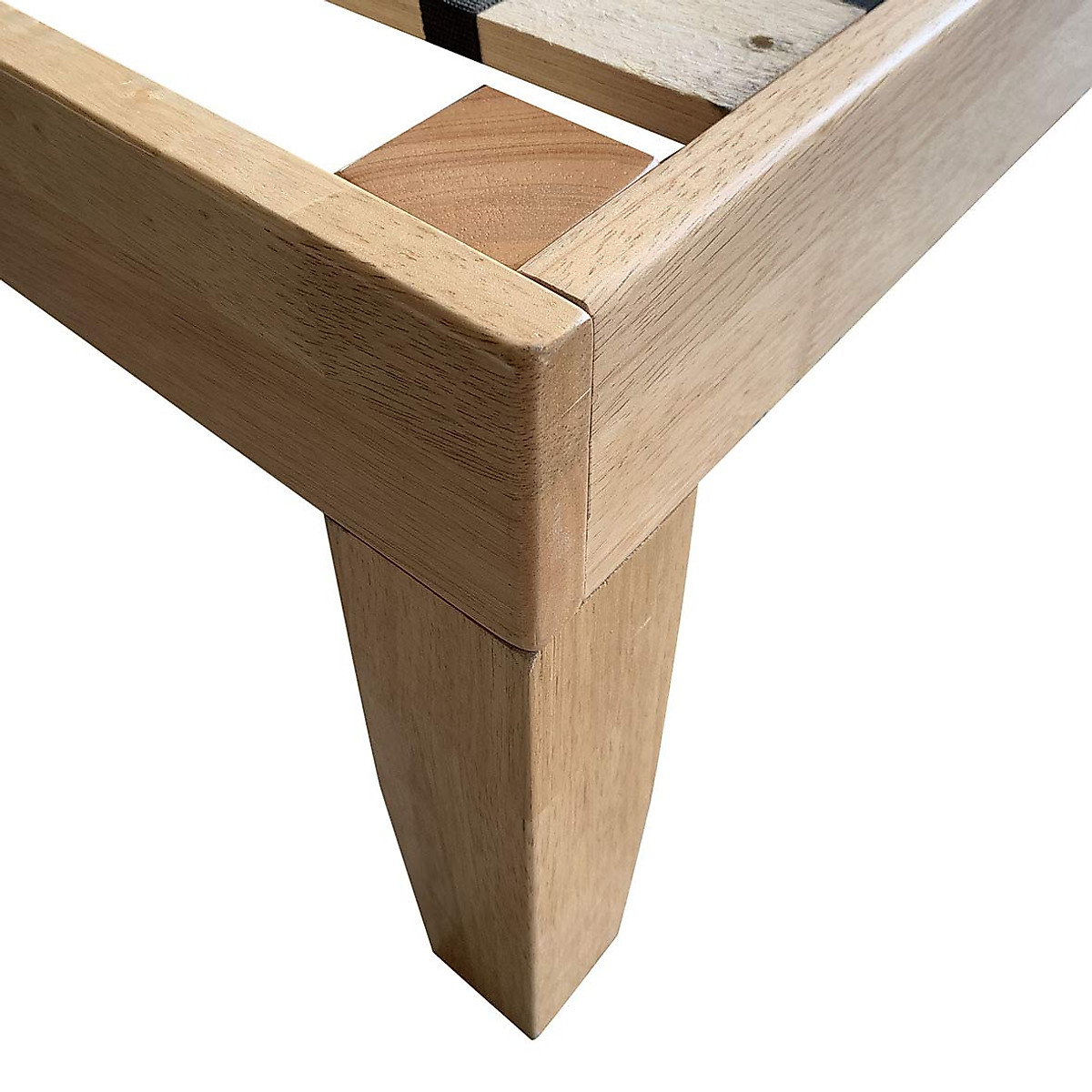 KOMFOTT 14 Inches Wood Platform Bed Frame King Size, Solid Wood Mattress Foundation with Rubber Wood Frame, Strong Poplar Wood Slat Support, No Box Spring Needed, Bed Frame (Natural)