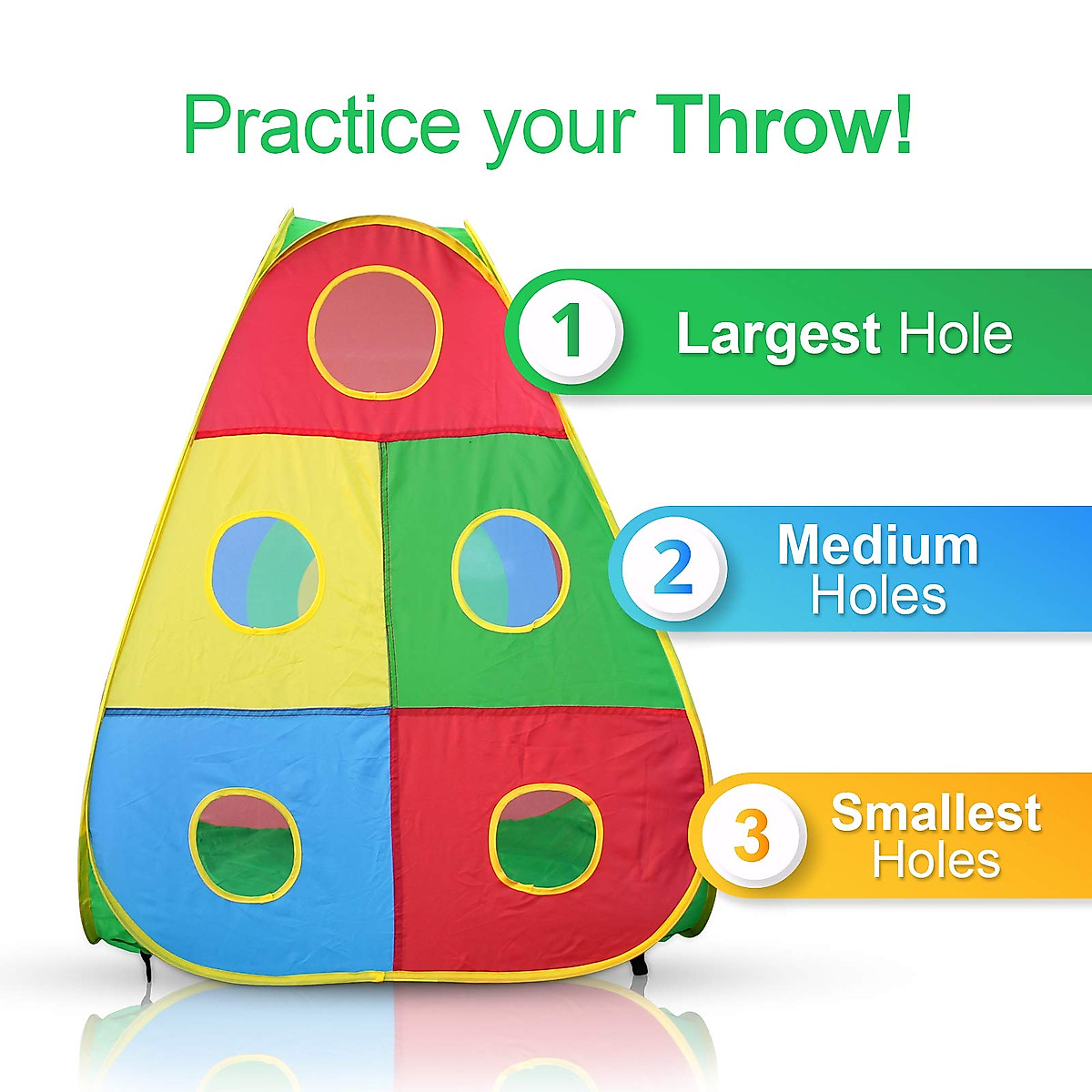 Hide N Side 5pc Kids Ball Pit Tents and Tunnels, Toddler Jungle Gym Play Tent with Play Crawl Tunnel Toy, for Boys Babies Infants Children, Indoor Outdoor Gift, Target Game w/ 4 Dart Balls