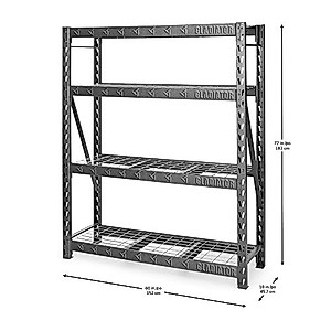 60" Wide Heavy Duty Rack with Four 18" Deep Shelves