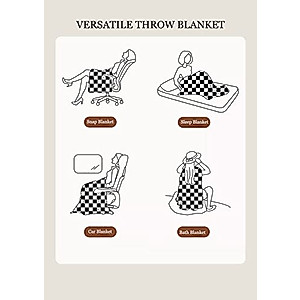 Checkered Flannel Throw Blanket Fluffy Cozy Plaid Fleece Throw Blanket Soft Warm Winter Fuzzy Throws Comfort for Bed Coach Sofa Room 40x60 Lightweight