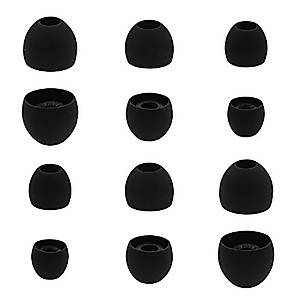 ALXCD Eartips Compatible with Galaxy S8 S8+ Note8 AKG Earbuds, S/M/L 3 Sizes 6 Pairs Soft Silicone Replacement Ear Tips for Samsung Galaxy S8 S8 Plus Note8 AKG Earbuds [6 Pair](Black)