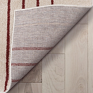 Well Woven Omaha Collection Laslow Modern Rainbow Ivory 5'3" x 7'3" Area Rug - for Living Room, Bedroom, and Dining Room