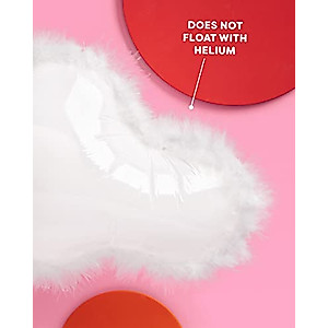 xo, Fetti White Cloud Balloon w/ Feather Trim - 27" | Birthday Decoration, Bachelorette Backdrop, Cool Baby Shower Decor, Pastel Bday Supplies, Fun Photo Booth, Party Decorations