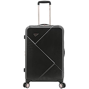 kensie Women's Dawn Hardside Spinner Luggage, Black, 3-Piece Set (20/24/28)