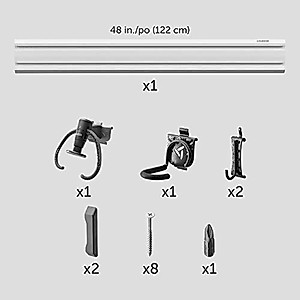 Gladiator GarageWorks GAKT48BKGY Pack GearTrack Bike Garage Wall Storage Kit